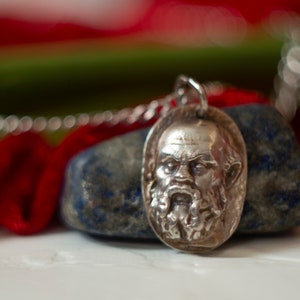 Socrates Silver Necklace, Greek Philosopher, Sterling Silver Pendant ...