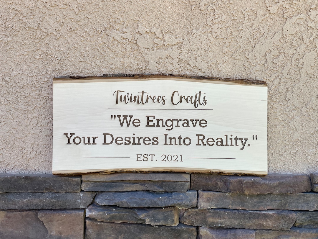 Custom Natural Live-edge Wood Plank Sign | Last Name | Family Name ...