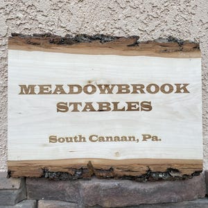 Custom Natural Live-edge Wood Plank Sign | Last Name | Family Name ...