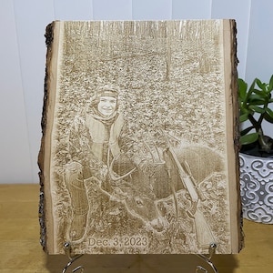 Hunting Memorial Engraving Custom Design Personalized Photo on Wood ...