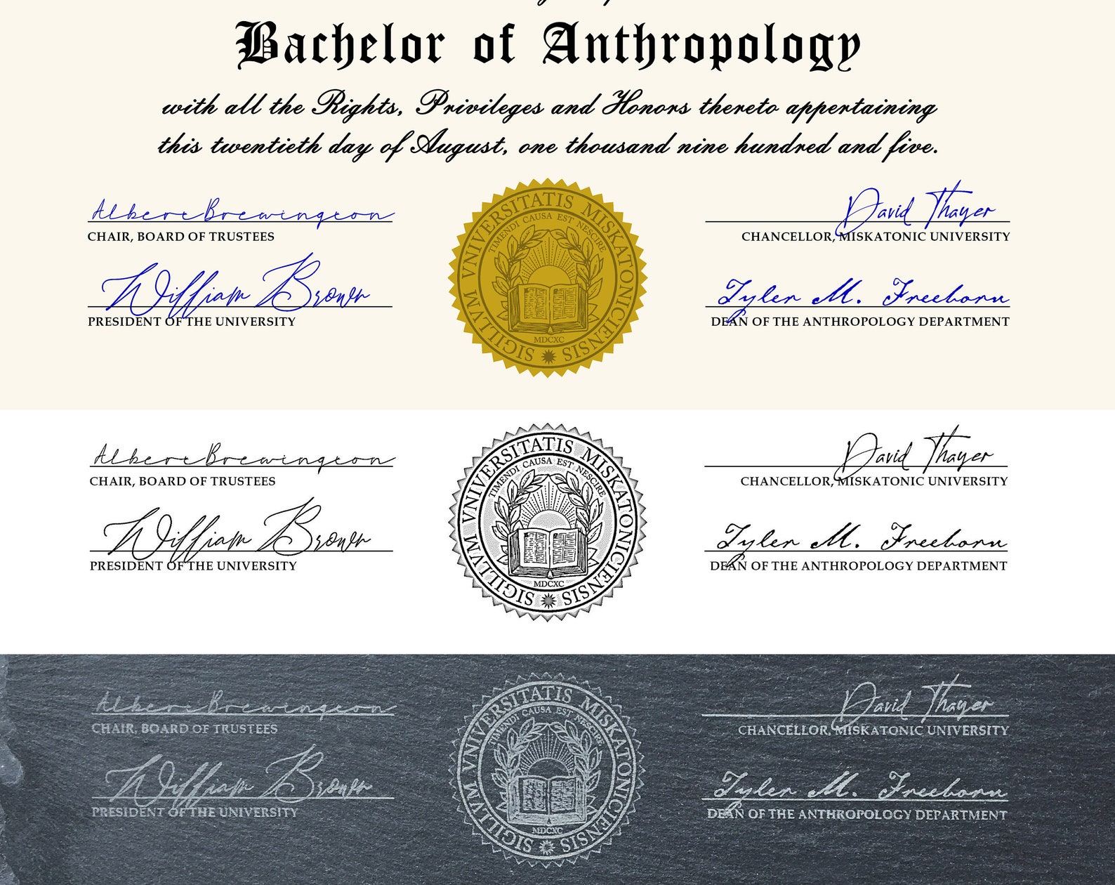 Laser Engraved Diploma on Slate Stone: Personalized Certificate I ...