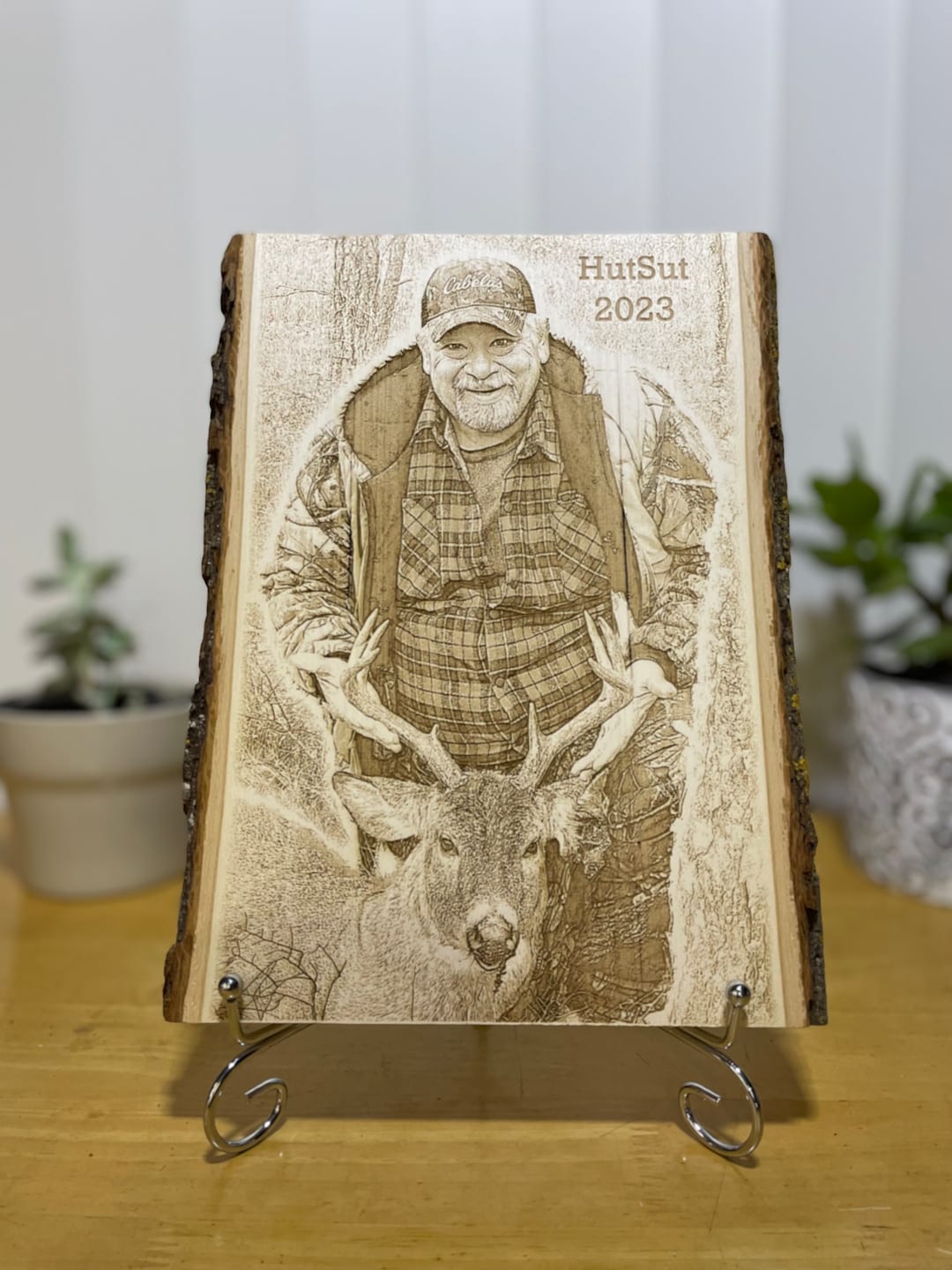 Deer Buck Mule Hunting Memorial Photo Laser Engraving - Personalized ...