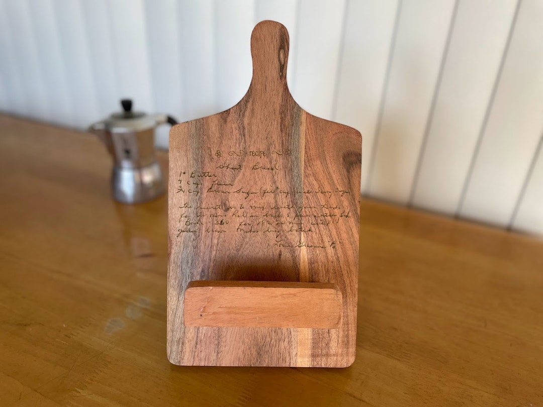 Custom Cookbook Stand Personalized Handwritten Recipe & Drawing Laser ...