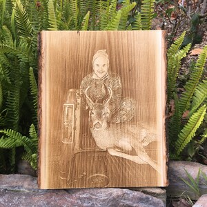 Hunting Memorial Engraving Custom Design Personalized Photo on Wood ...