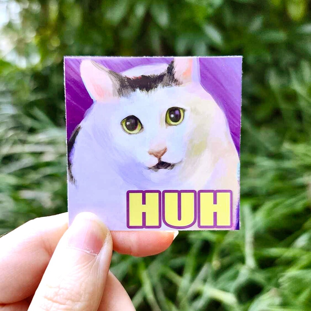HUH Cat Waterproof Vinyl Sticker Die Cut Sticker Laptop Decal Cute ...