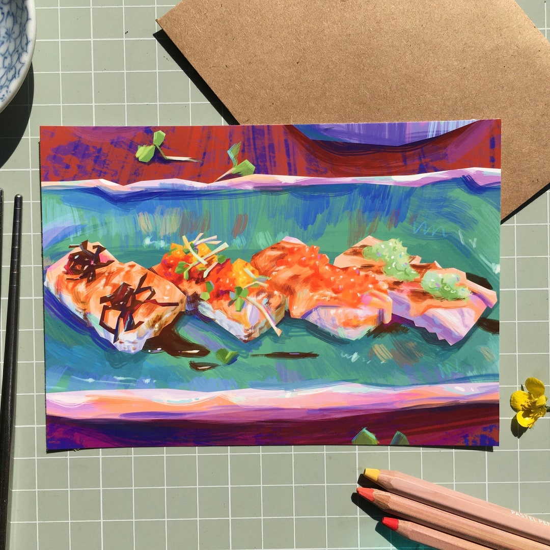 Sushi Art Print Original Art Food Painting - Etsy