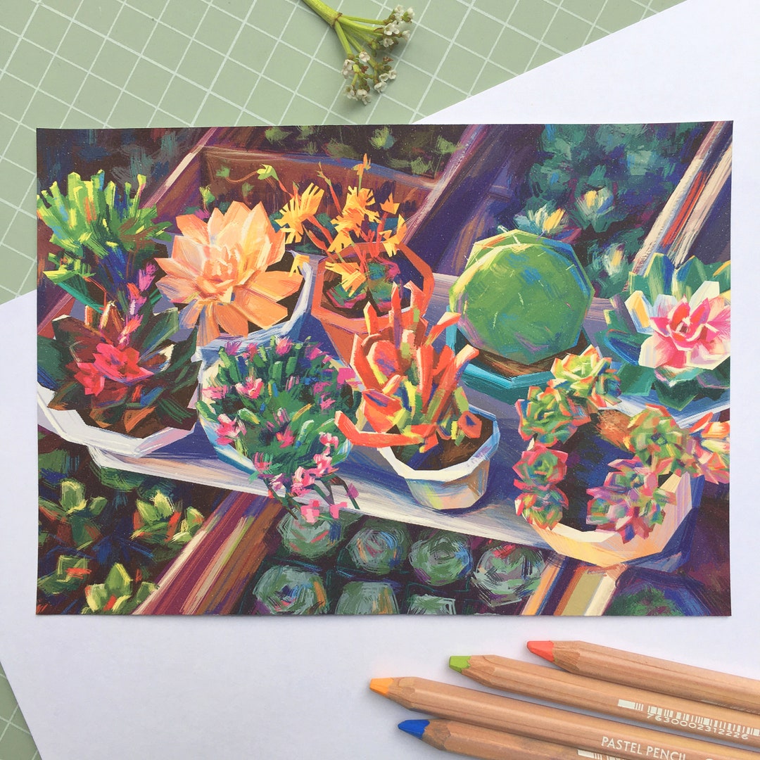 Succulent Art Print Original Art Botanical Wall Art Plant Art - Etsy