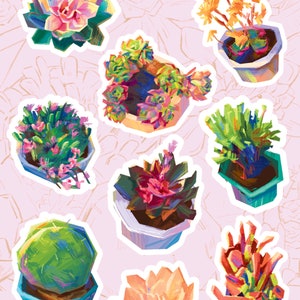 Succulent Sticker Sheet Waterproof Vinyl Stickers - Etsy
