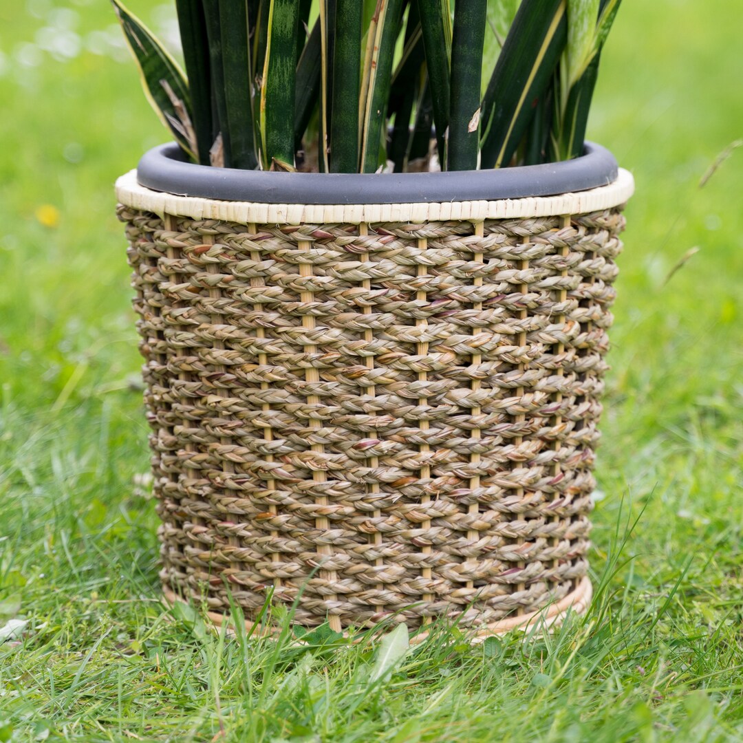 SET of 3 Large Baskets, Woven From Seagrass and Rattan, Handmade in ...