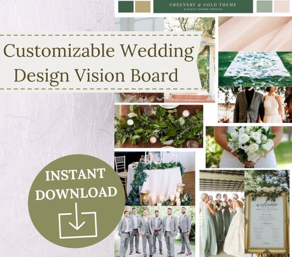 Wedding Vision Board Template Customizable Canva Wedding - Etsy