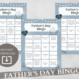 Father’s Day Bingo Party Game — 8 Printable Bingo Sheets With Unique ...