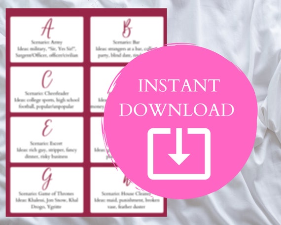 Naughty Abc Role Play Sex Games Digital Printable Download Etsy