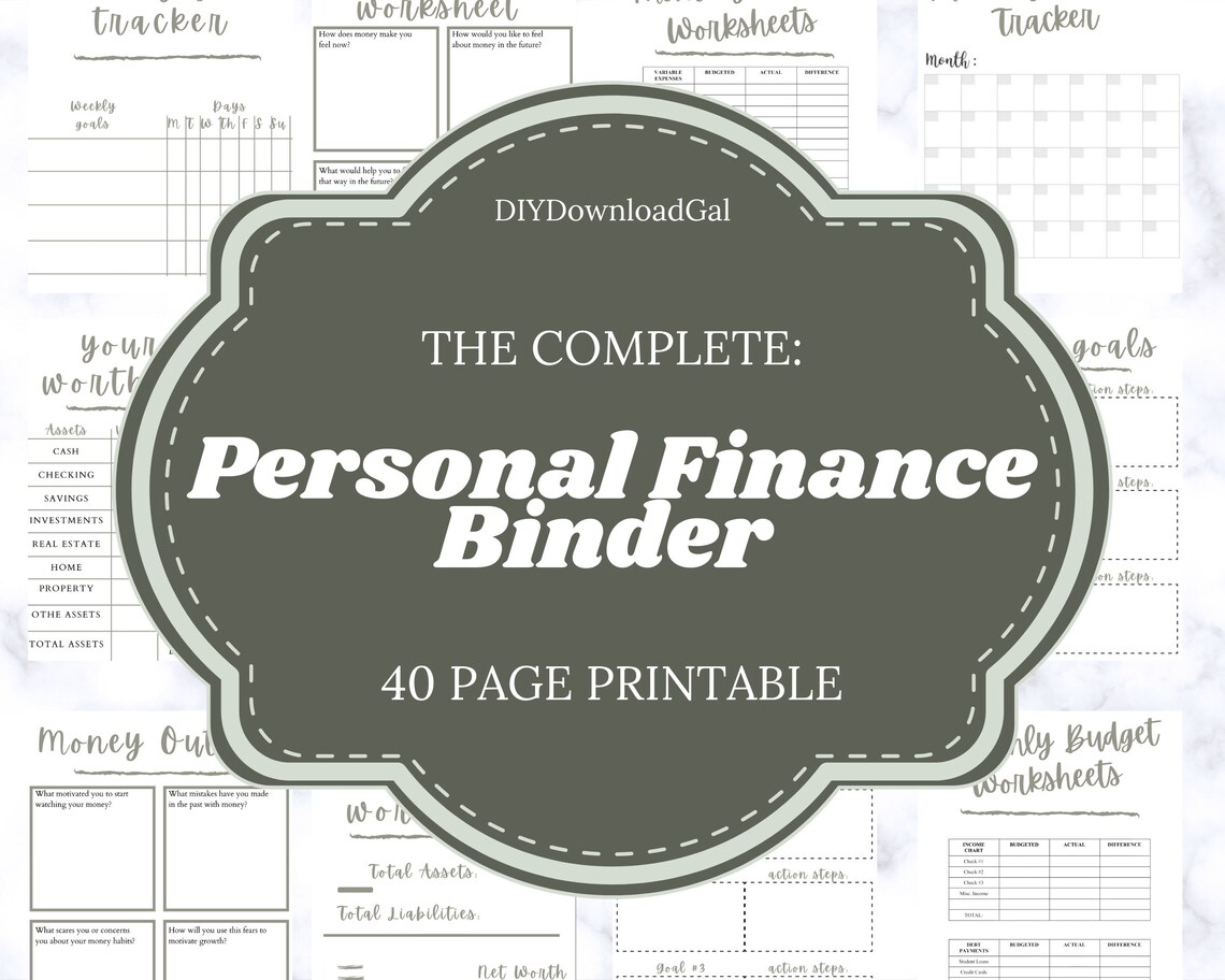 Finance Binder Printable Complete 40 Set Personal Finance - Etsy