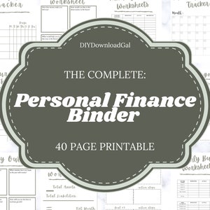 Finance Binder Printable — Complete 40 Set Personal Finance Journal - Etsy