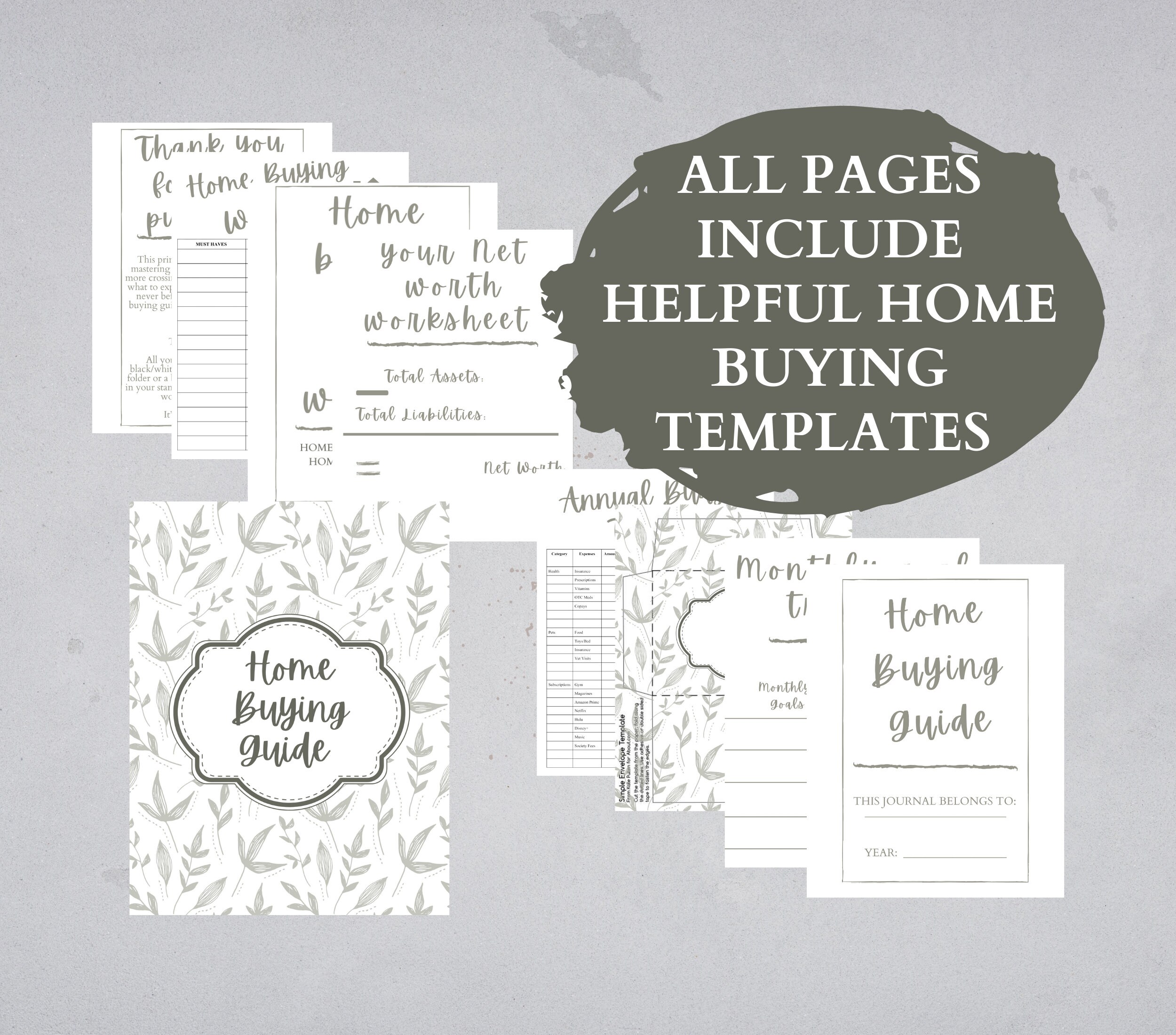Home Buying Printable Guide — Home Ownership Instant Downloadable ...