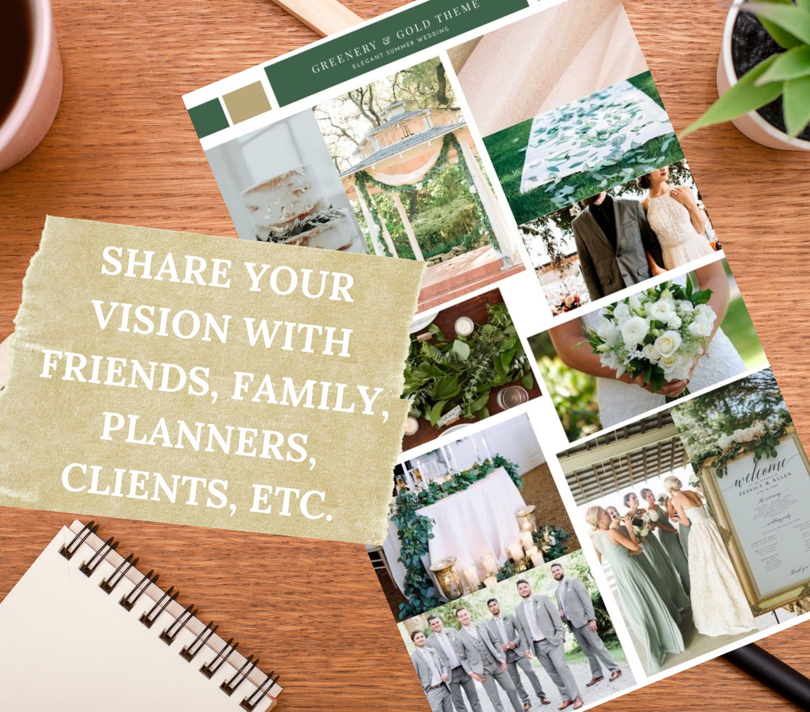 Wedding Vision Board Template — Customizable Canva Wedding Inspiration ...