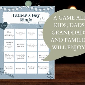 Father’s Day Bingo Party Game — 8 Printable Bingo Sheets With Unique ...