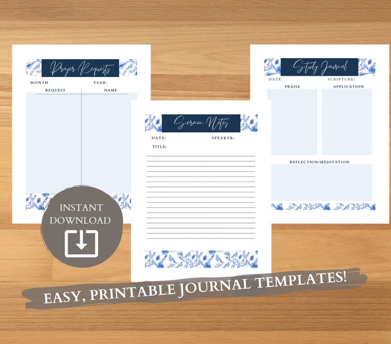My Quiet Time Journal Template — Printable Prayer, Bible Study ...