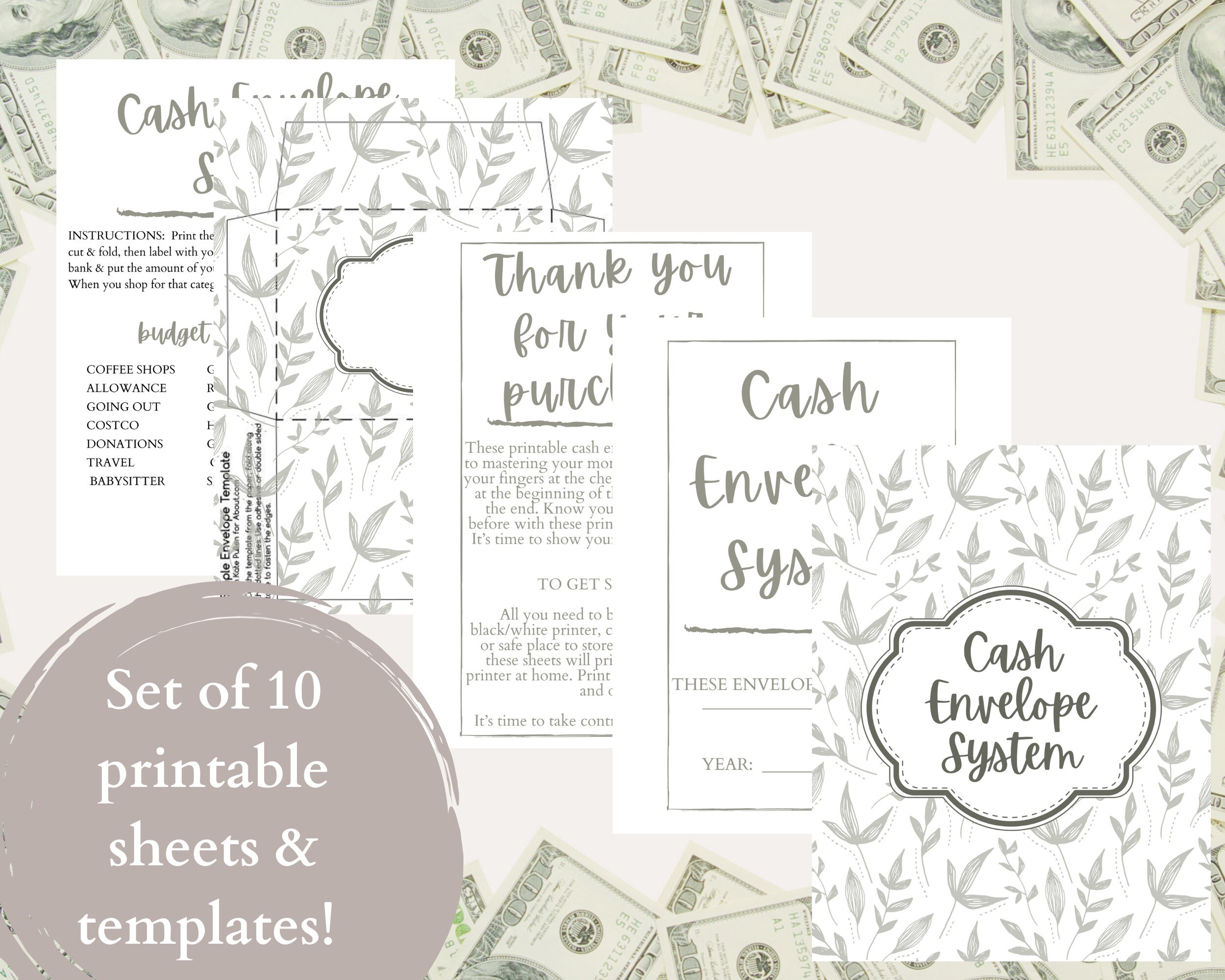 Cash Stuffing Envelope Printable — Instant Download Cash Envelope Set ...