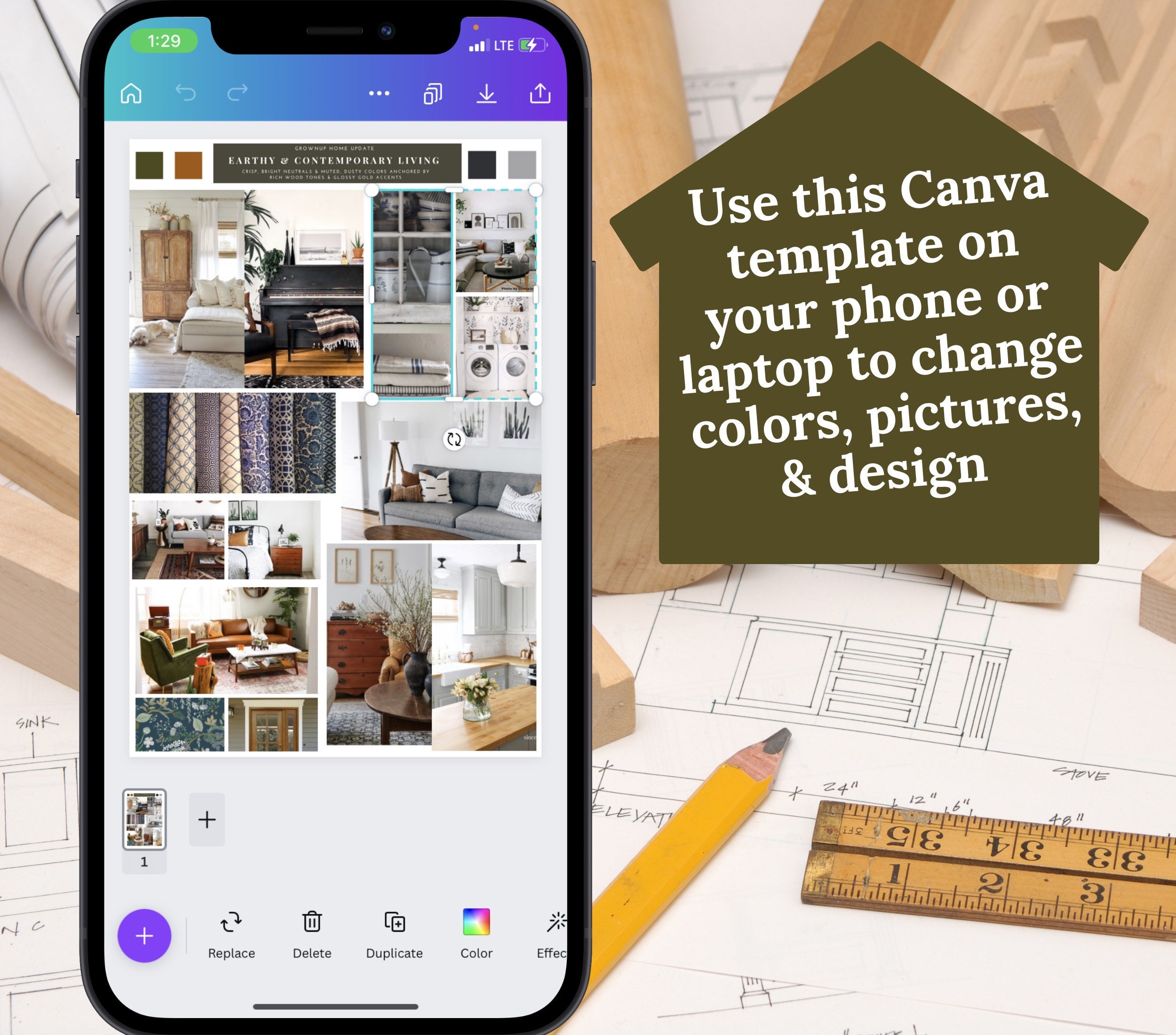 Interior Design Home Vision Board Template — Customizable Canva Home ...