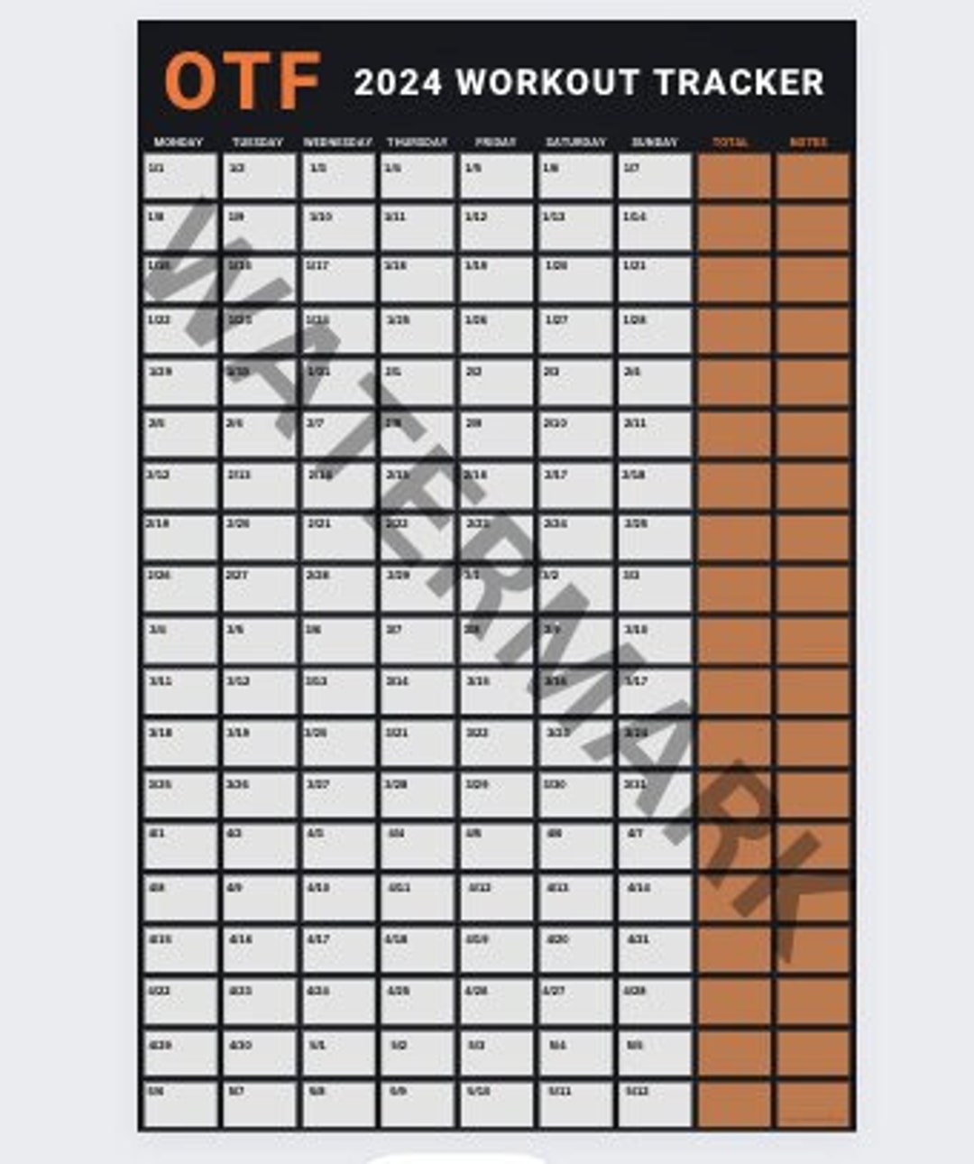 2024 Orange Theory Tracker 11x17, 3 Pages - Etsy