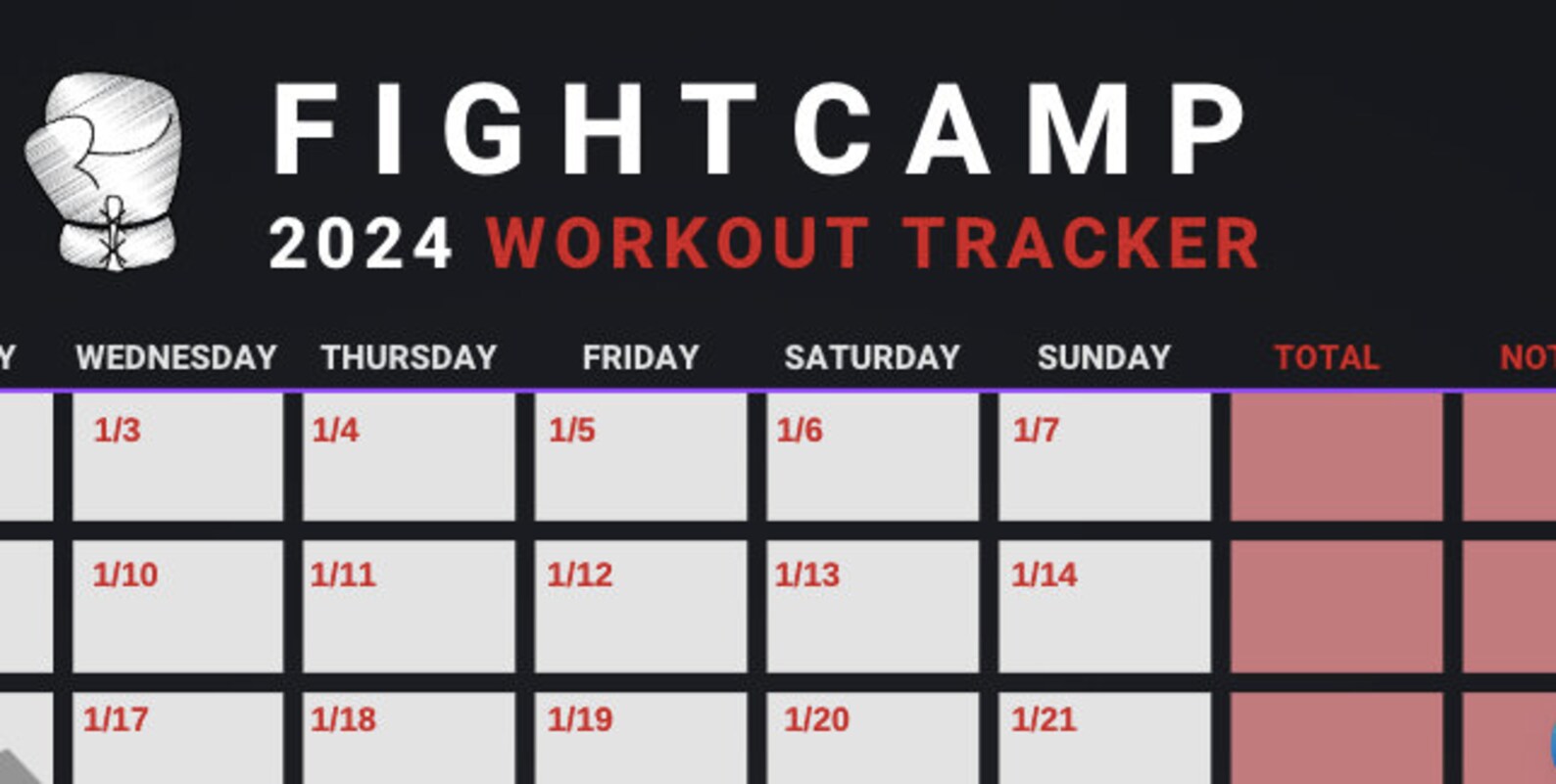 2024 Fightcamp Workout Tracker - Etsy