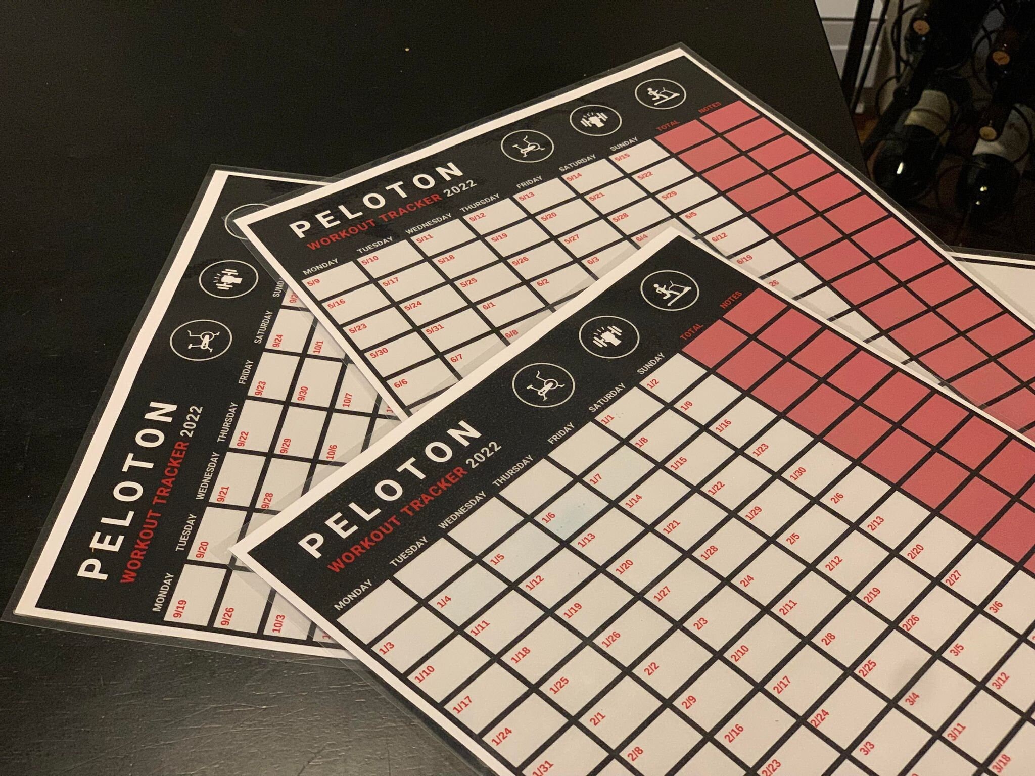 2024 Miles in 2024 Workout Tracker Bike, Strength, Tread Logos 11x17, 3 ...