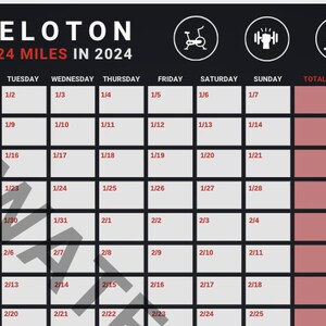 2024 Miles in 2024 Workout Tracker Bike, Strength, Tread Logos 11x17, 3 ...