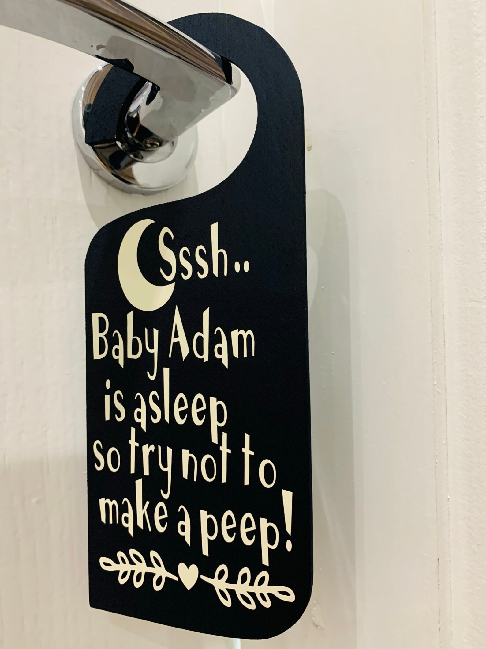 Personalised Ssh Baby Sleeping Door Hanging Wooden Do Not - Etsy