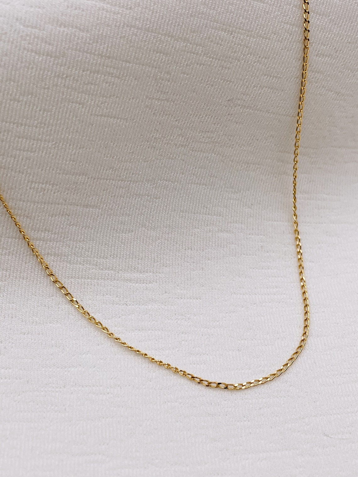 Dainty Cable Chain 16 inch 40 cm 18K Gold Plated Sterling | Etsy