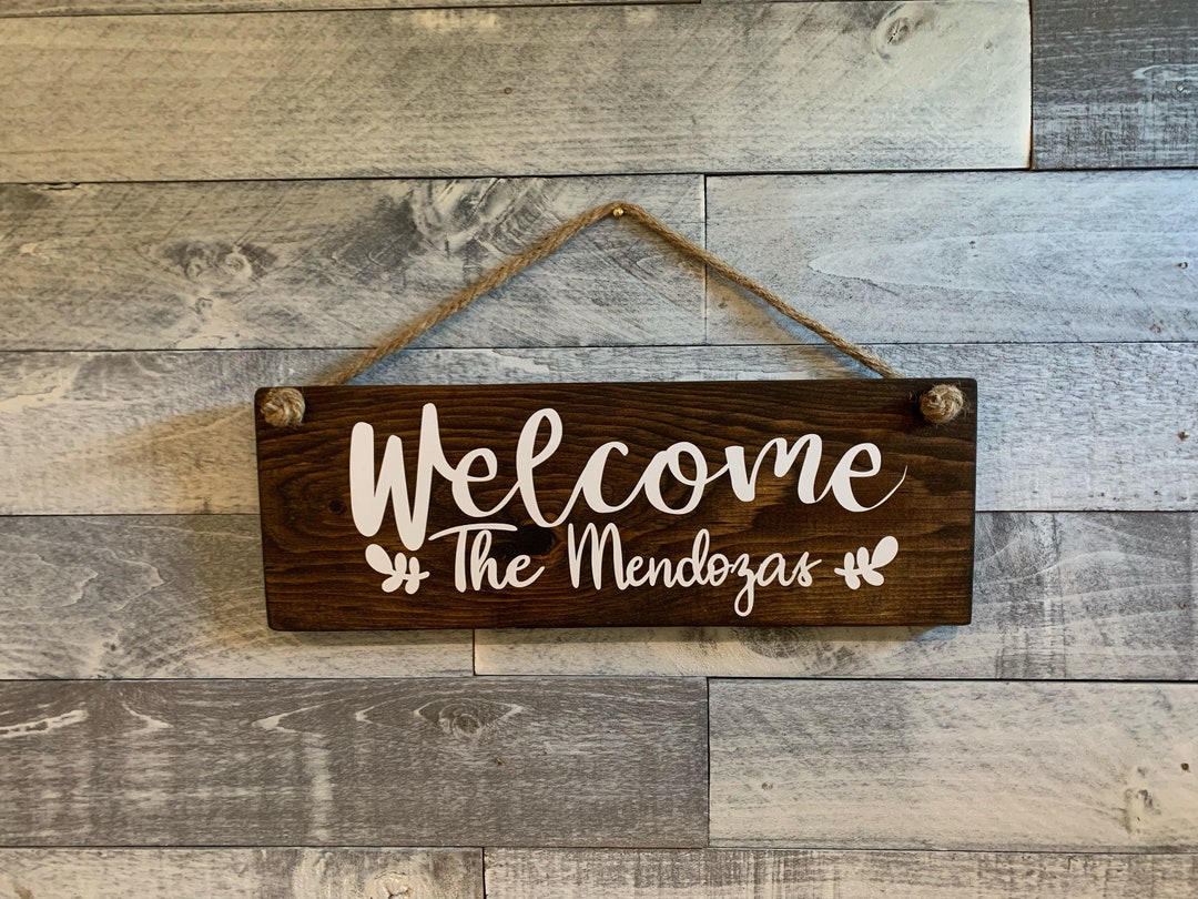 Customized Wooden Welcome Sign - Rustic - Torched - Custom Text ...