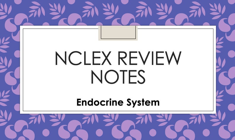NCLEX - Endocrine System - Etsy