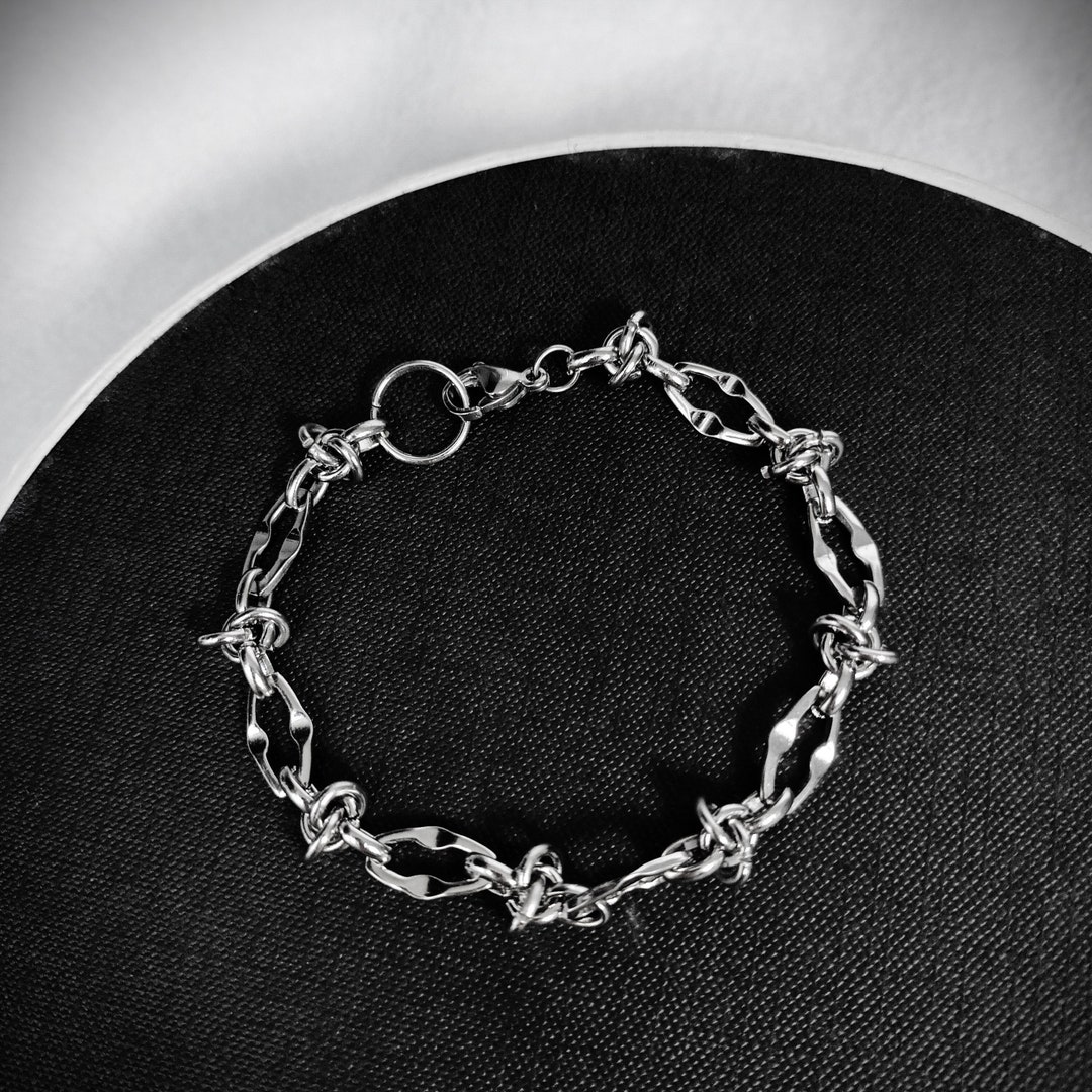 Grunge Bracelet - Gothic Chunky Chain Mens Jewellery Gift. Y2K Goth ...