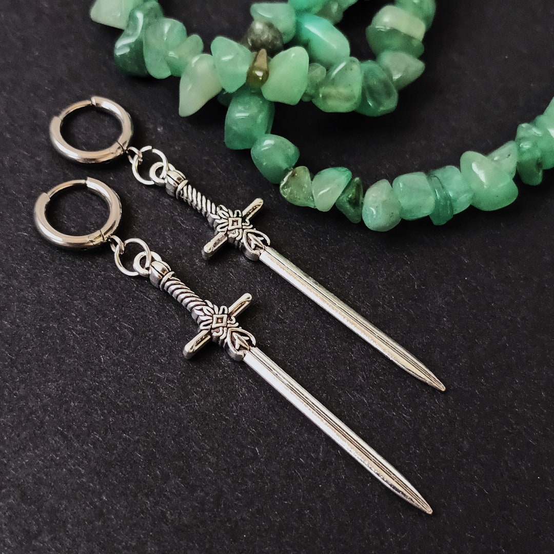 Gothic Dagger Earrings. Grunge Sword Hoops. Whimsigoth, Goth Jewellery ...