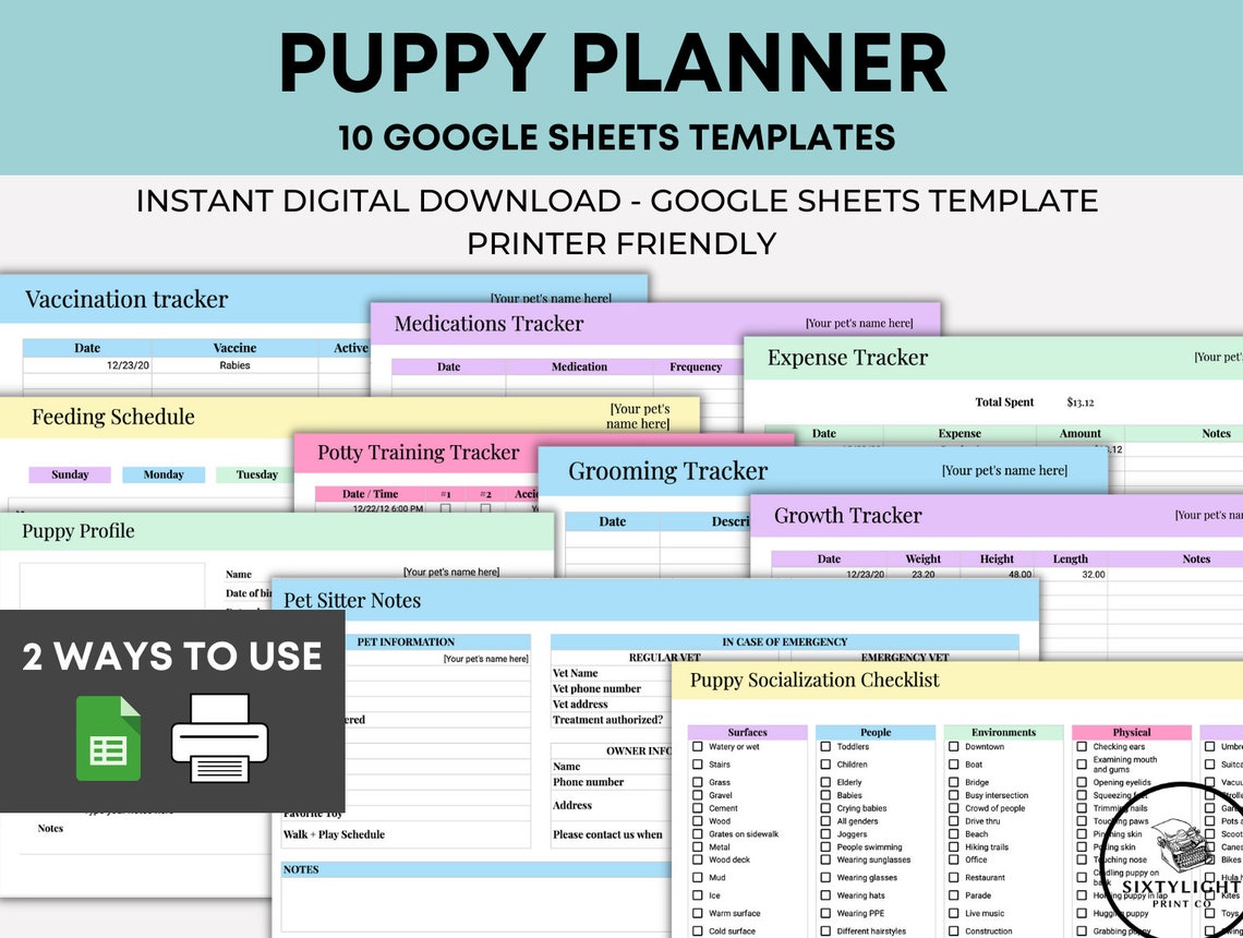 Puppy Planner Template, Puppy Planning, Puppy Template, Puppy Profile ...