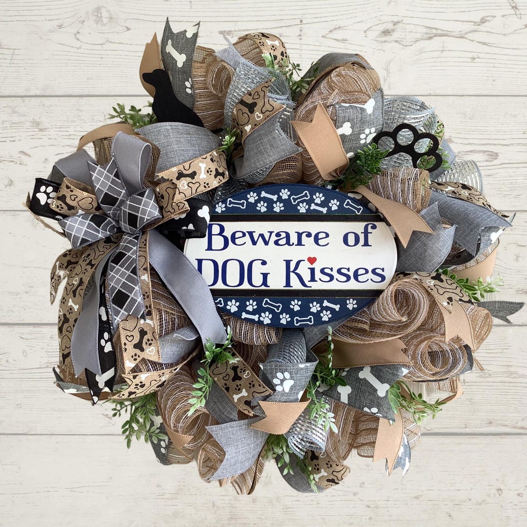 Dog Theme Wreath, Everyday Wreaths for Front Door, Pet Lovers Door ...