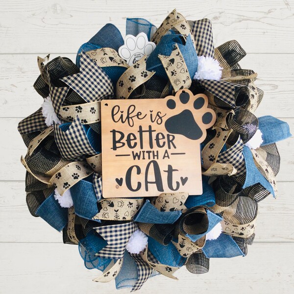 Cat Wreath - Etsy