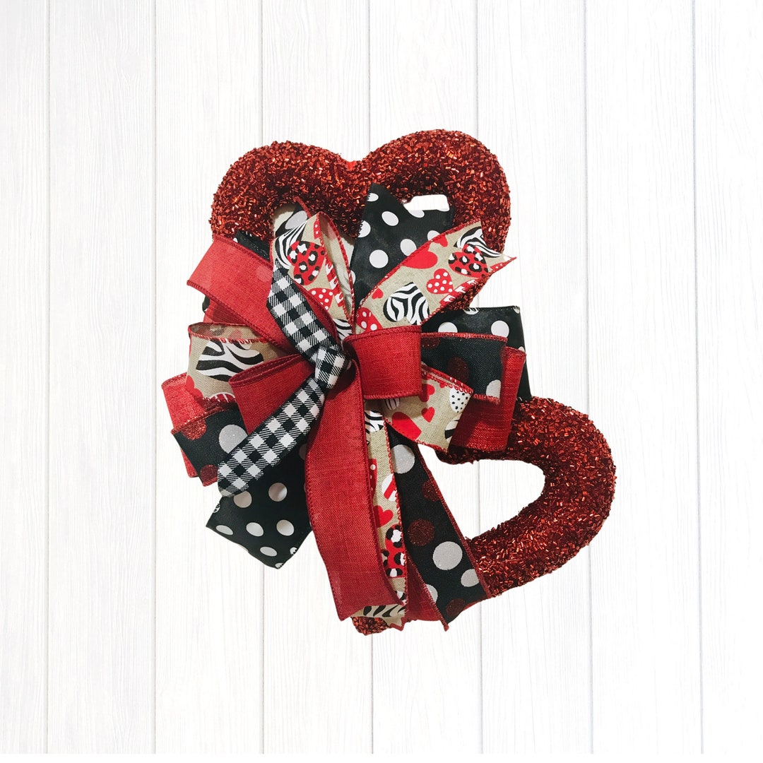 Double Heart Valentines Day Wreath, Red Valentine Hearts, Pink ...