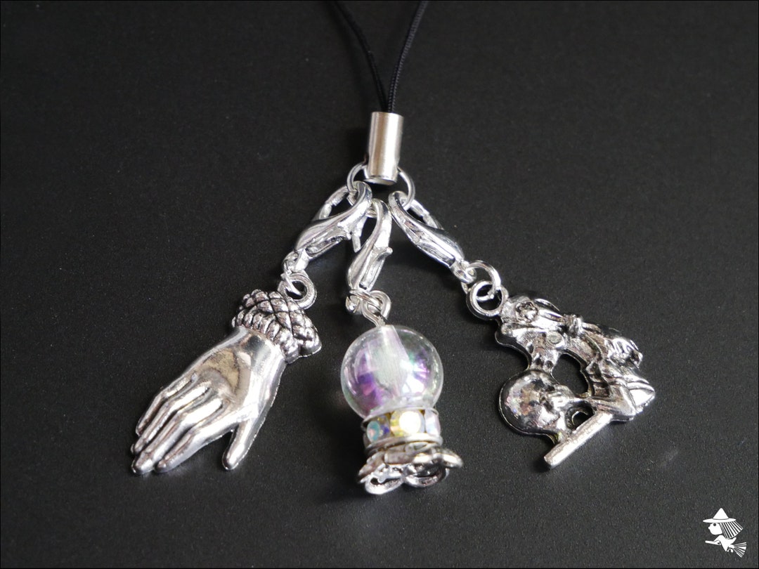 Crystal Ball Planner Charm Fortune Teller & Vintage Style Hand AB ...