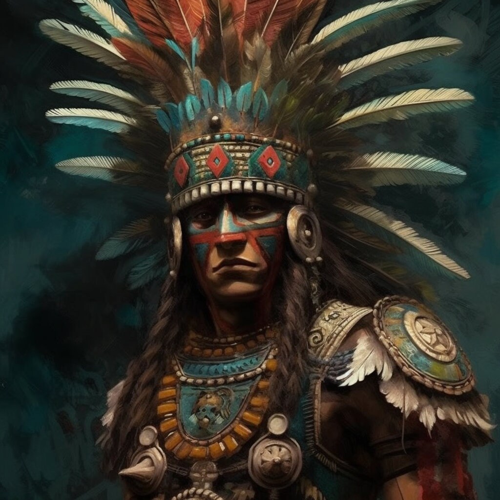 Aztec Warrior Portrait 5 - Etsy