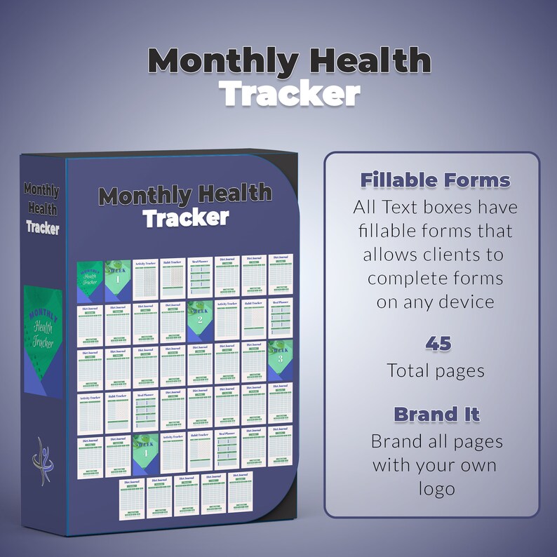 Monthly Health Tracker With Editable Forms - Etsy