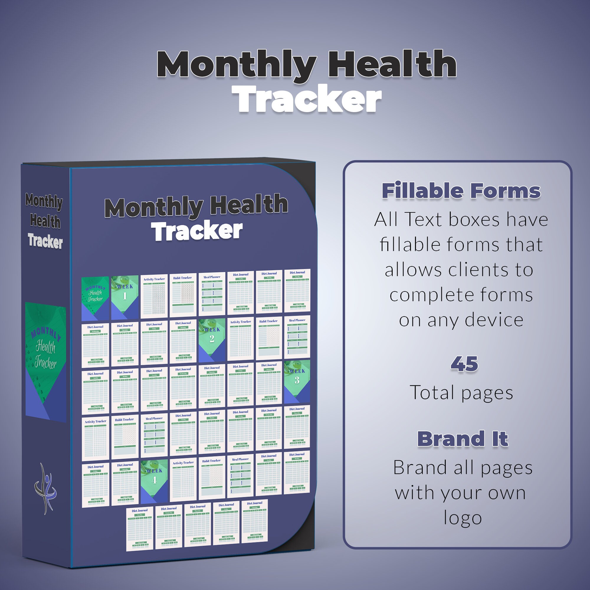 Monthly Health Tracker With Editable Forms - Etsy