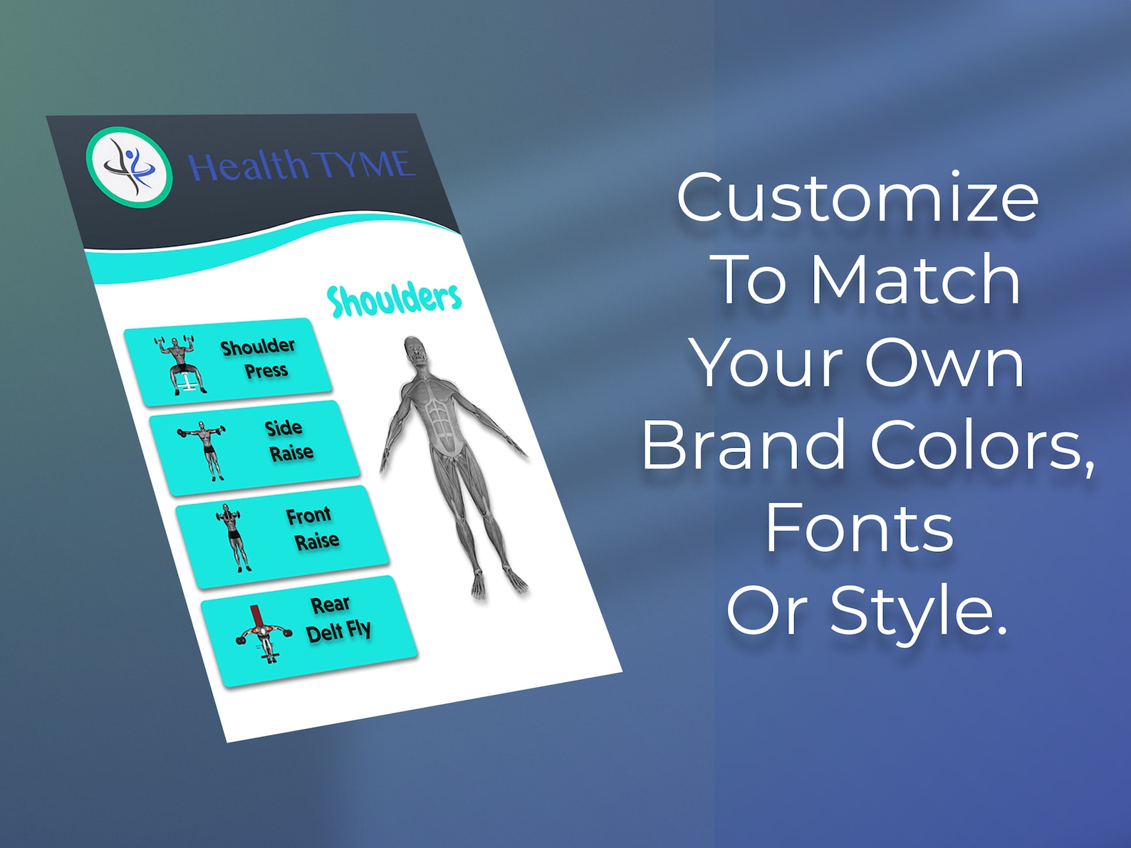 Muscle Chart & Exercise Instruction - Canva - Etsy