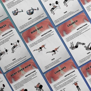 Muscle Chart & Exercise Instruction - Canva - Etsy