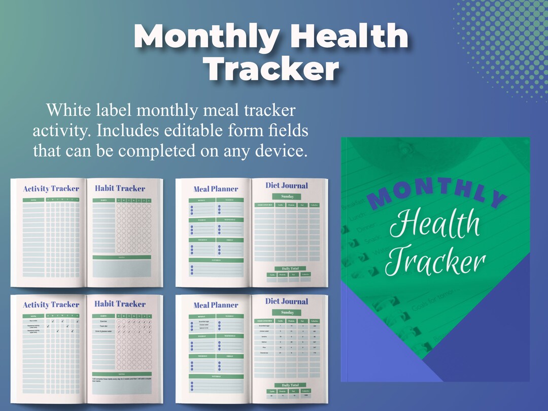 Monthly Health Tracker With Editable Forms - Etsy