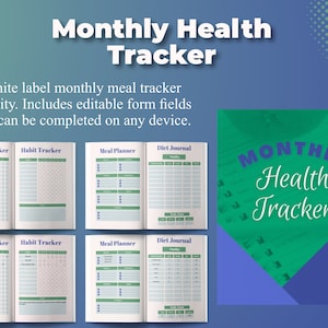 Monthly Health Tracker With Editable Forms - Etsy