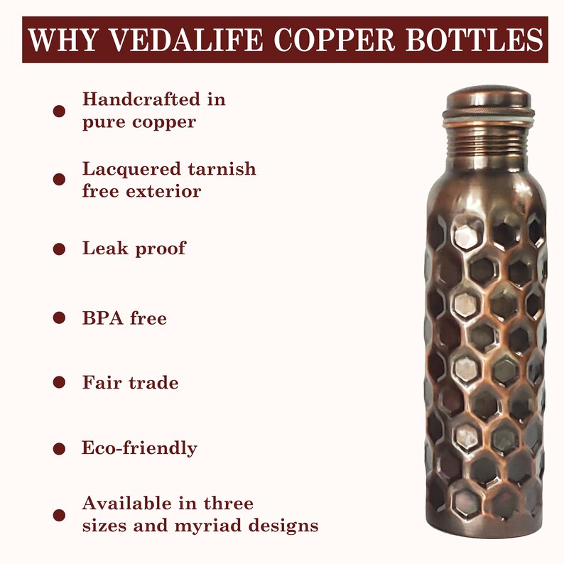 Handcrafted Pure Copper Water Bottle with Jute Sleeve | Etsy