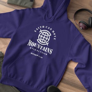 Walk by Faith Hoodie, Christian Apparel, Faith Based Christian Hoodie ...