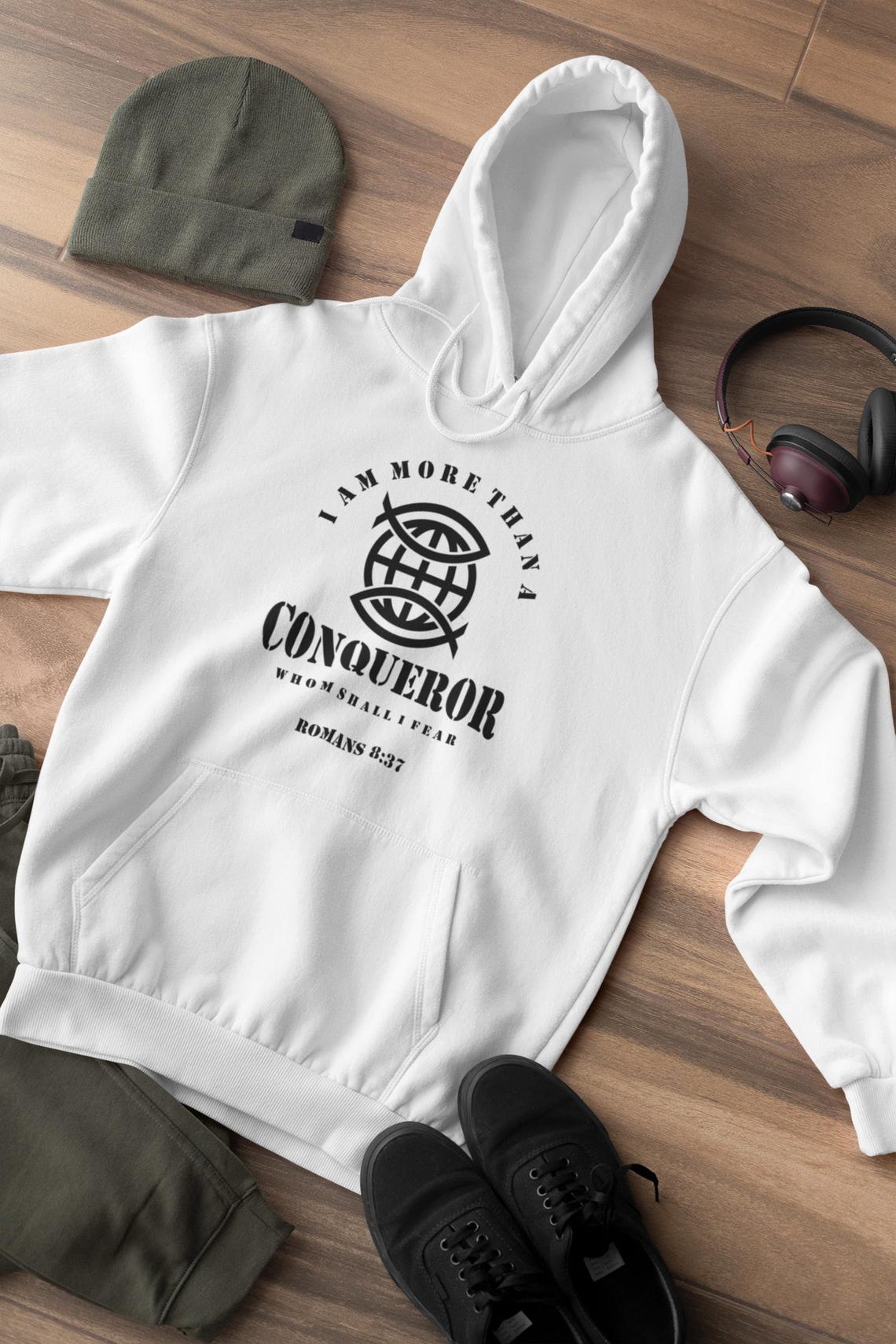 Conqueror Hoodie, Christian Apparel, Faith Based Christian Hoodie ...