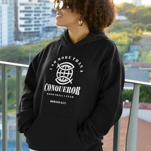 Conqueror Hoodie, Christian Apparel, Faith Based Christian Hoodie ...